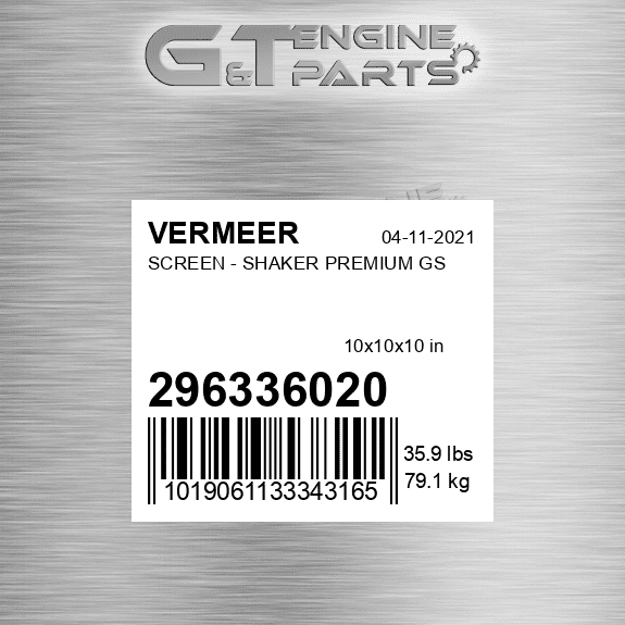 296336020 SCREEN - SHAKER PREMIUM GS fits VERMEER (New OEM) - Walmart.com