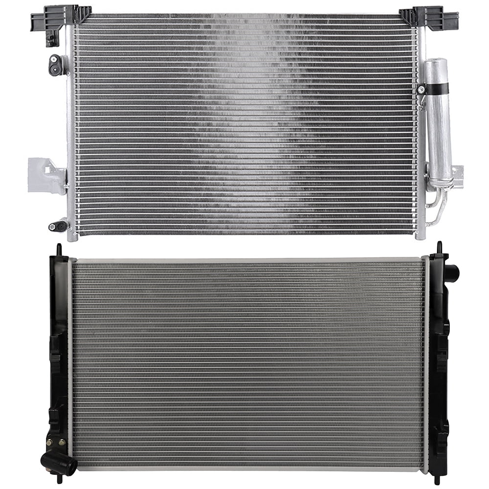 🌞 2979 Radiator + 3747 AC Condenser Fit 2008-2014 for Mitsubishi for ...