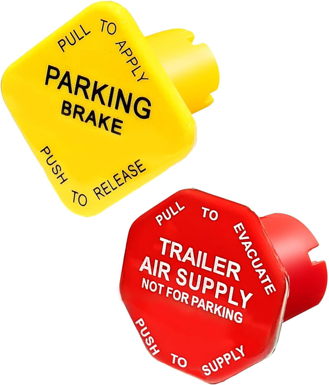 298818N Parking and Air Brake Knobs 298817N 298818N Yellow Semi Truck Parking Air Brake Knobs ...