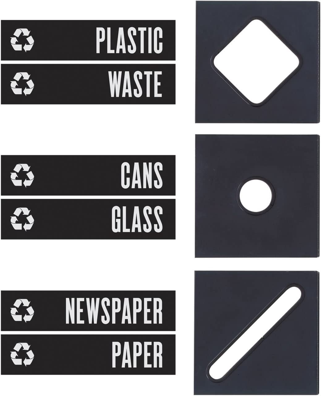 2989BL Public Square Recycling Containers Lid 15 1/4 x 15 1/4 x 2 Black ...