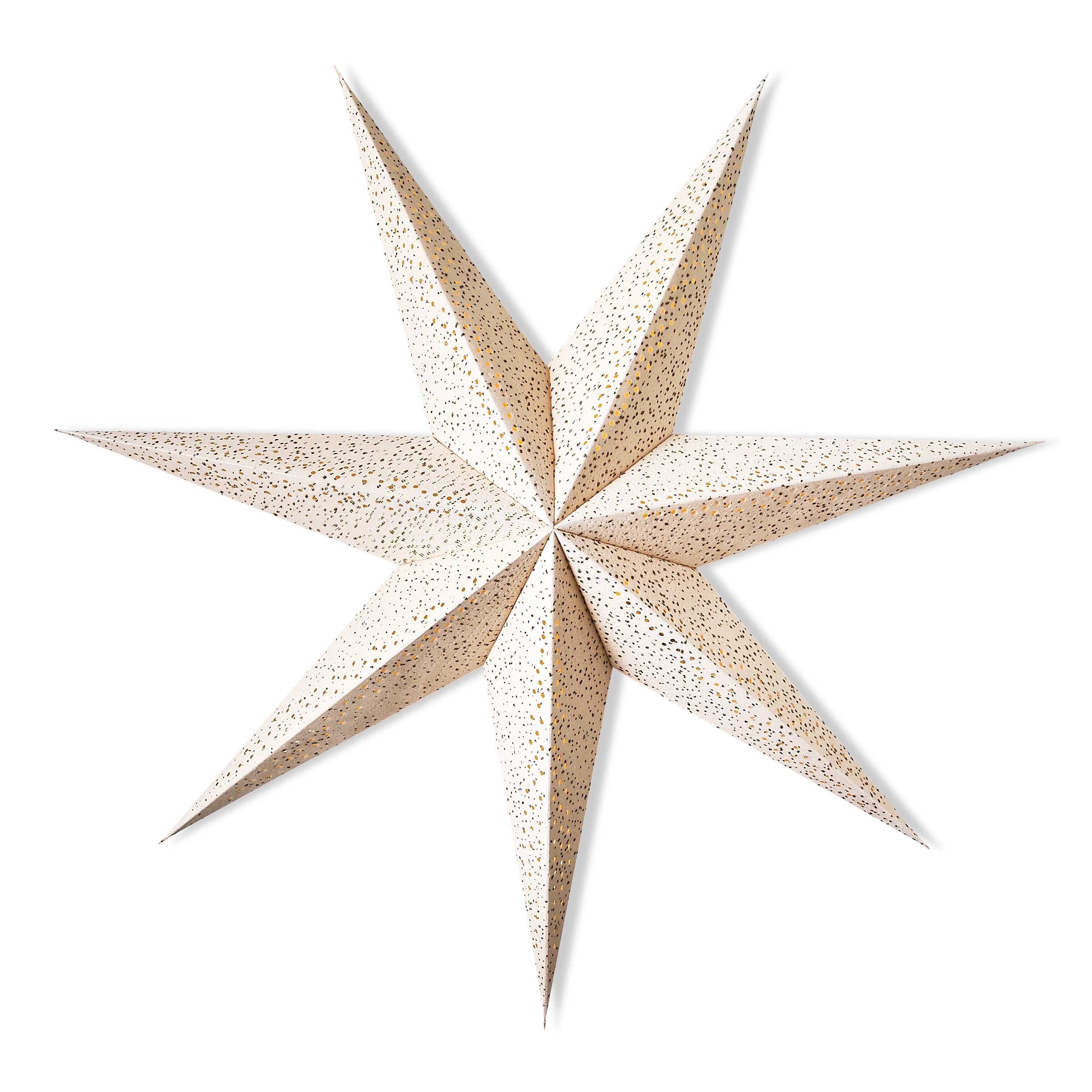Brandclub - White & Gold Flocked Decorated Star, 29 in, by Holiday Time