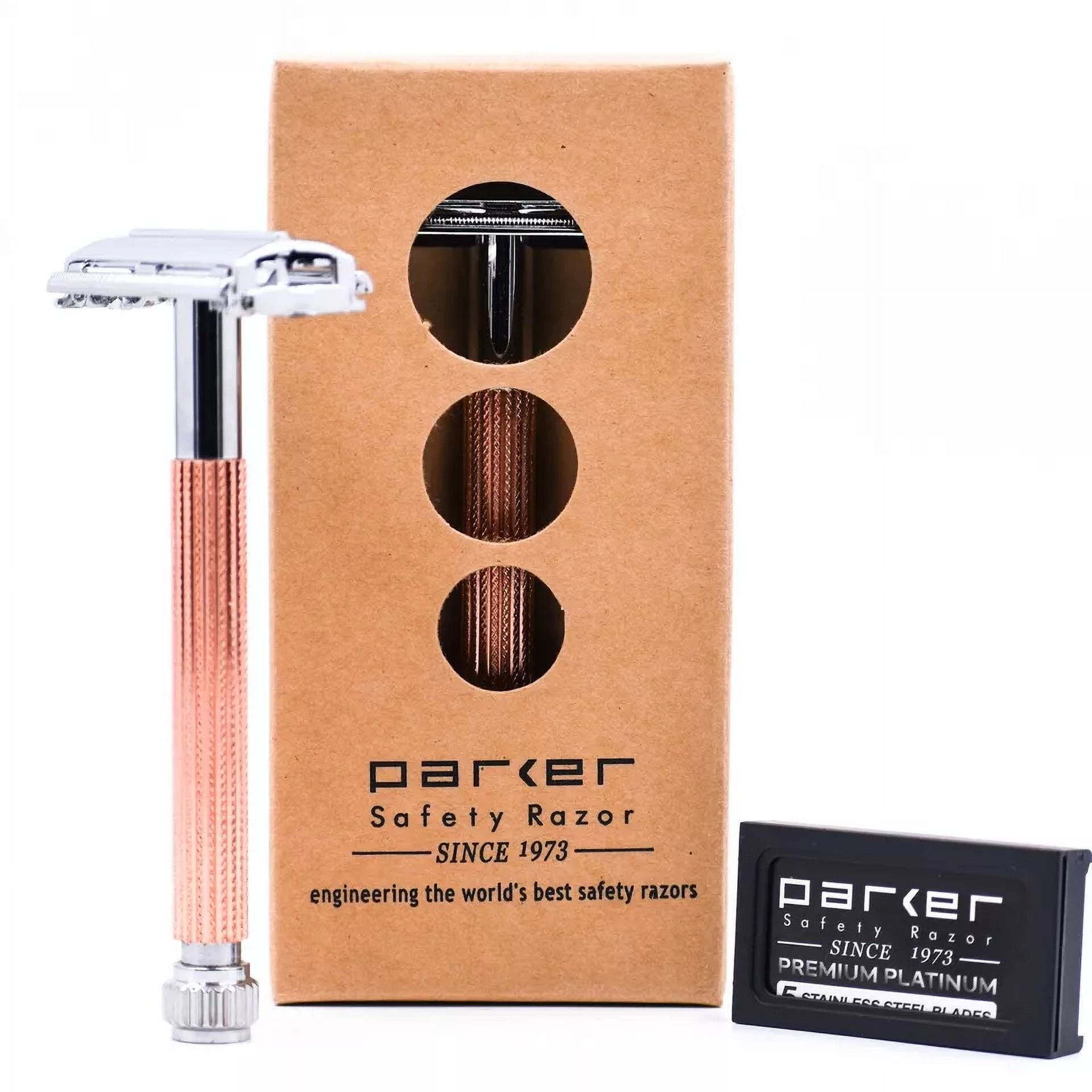 29L Rose Gold Unisex Safety Razor – Butterfly Open with 5 Double Edge ...