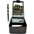 29PC Left Hand Industrial Black & Gold Drill Bit Set 135 degree split ...