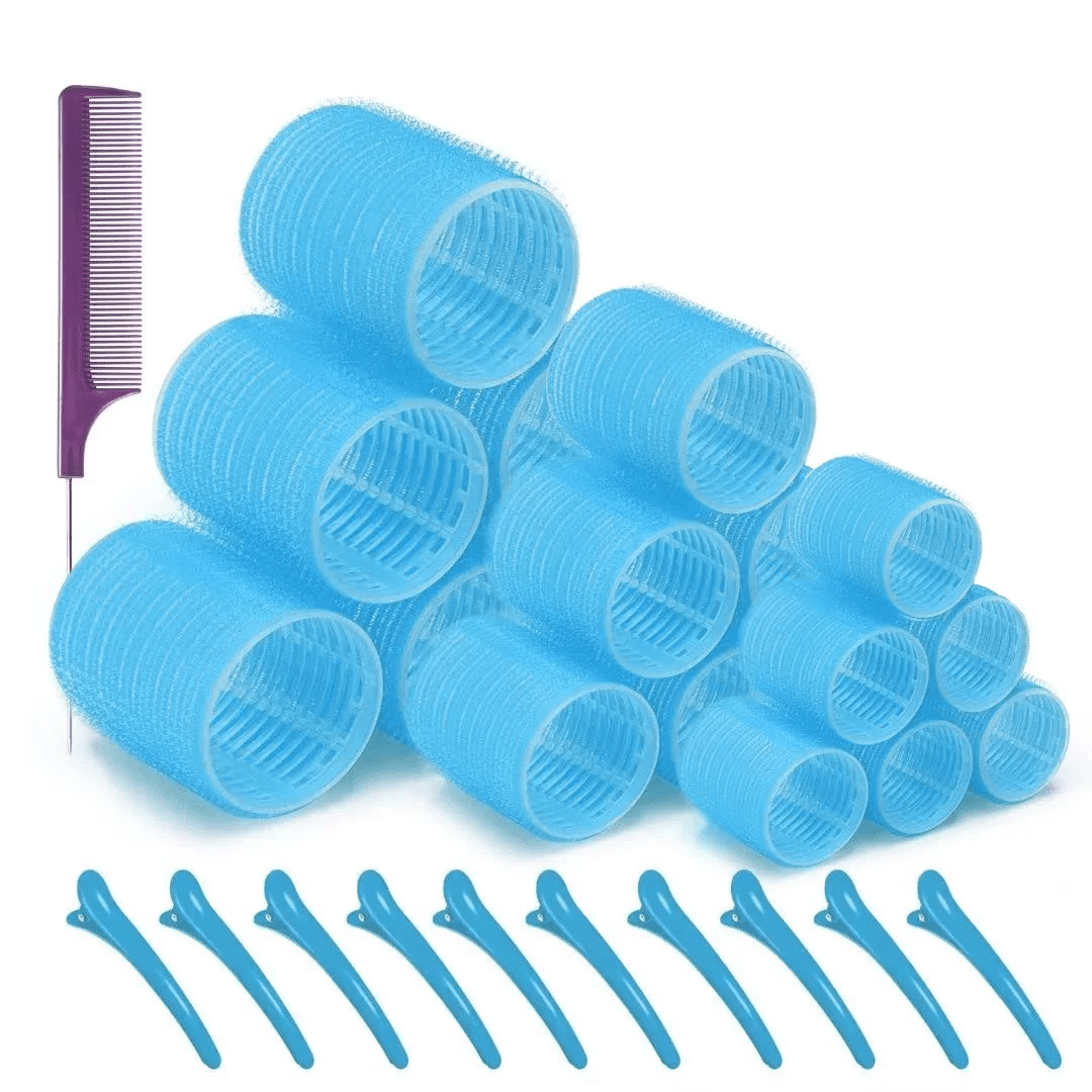 29Pcs Hair Rollers,Jumbo Hair Rollers 3 Size Self Grip Hair Curlers for ...