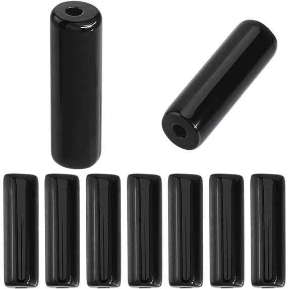 29Pcs Natural Black Onyx Tube Beads Column Stone Cylinder Agate ...