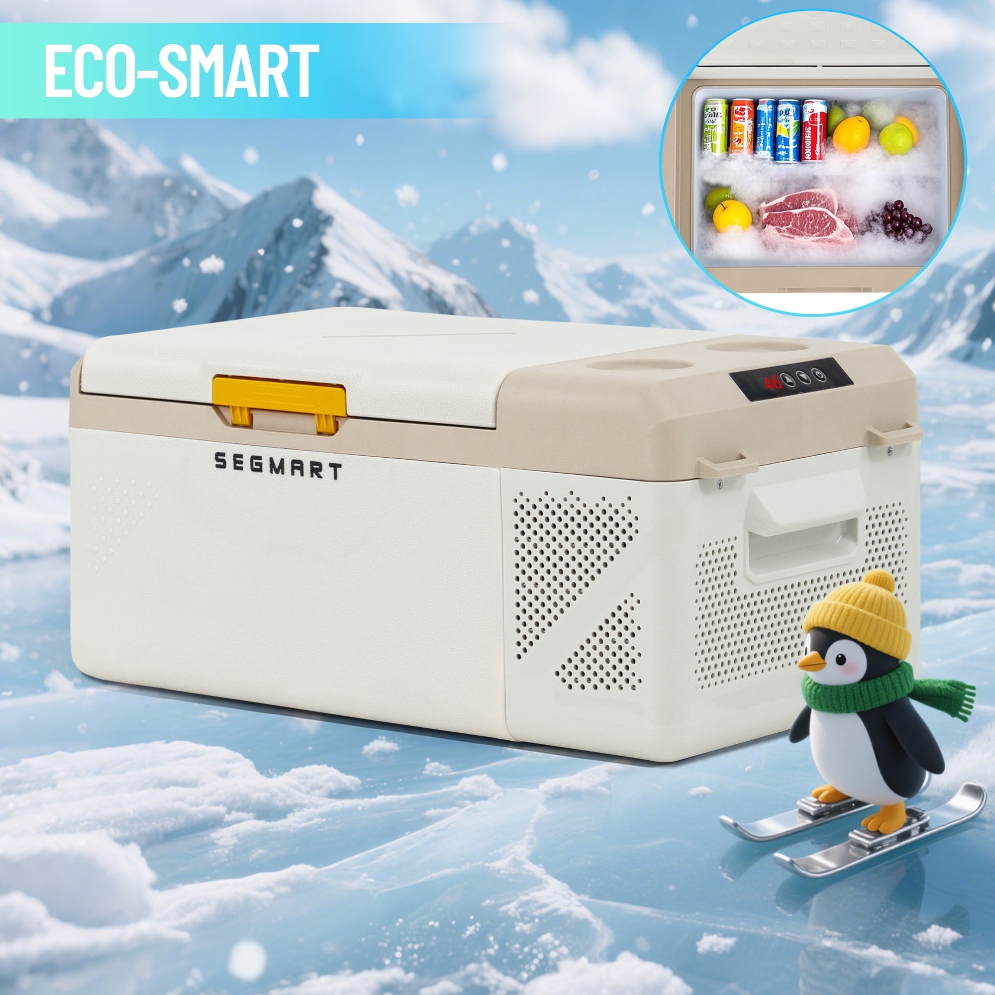 16.8QT Mini Fridge, Syngar Electric Cooler with 2 Plugs for Bedroom ...