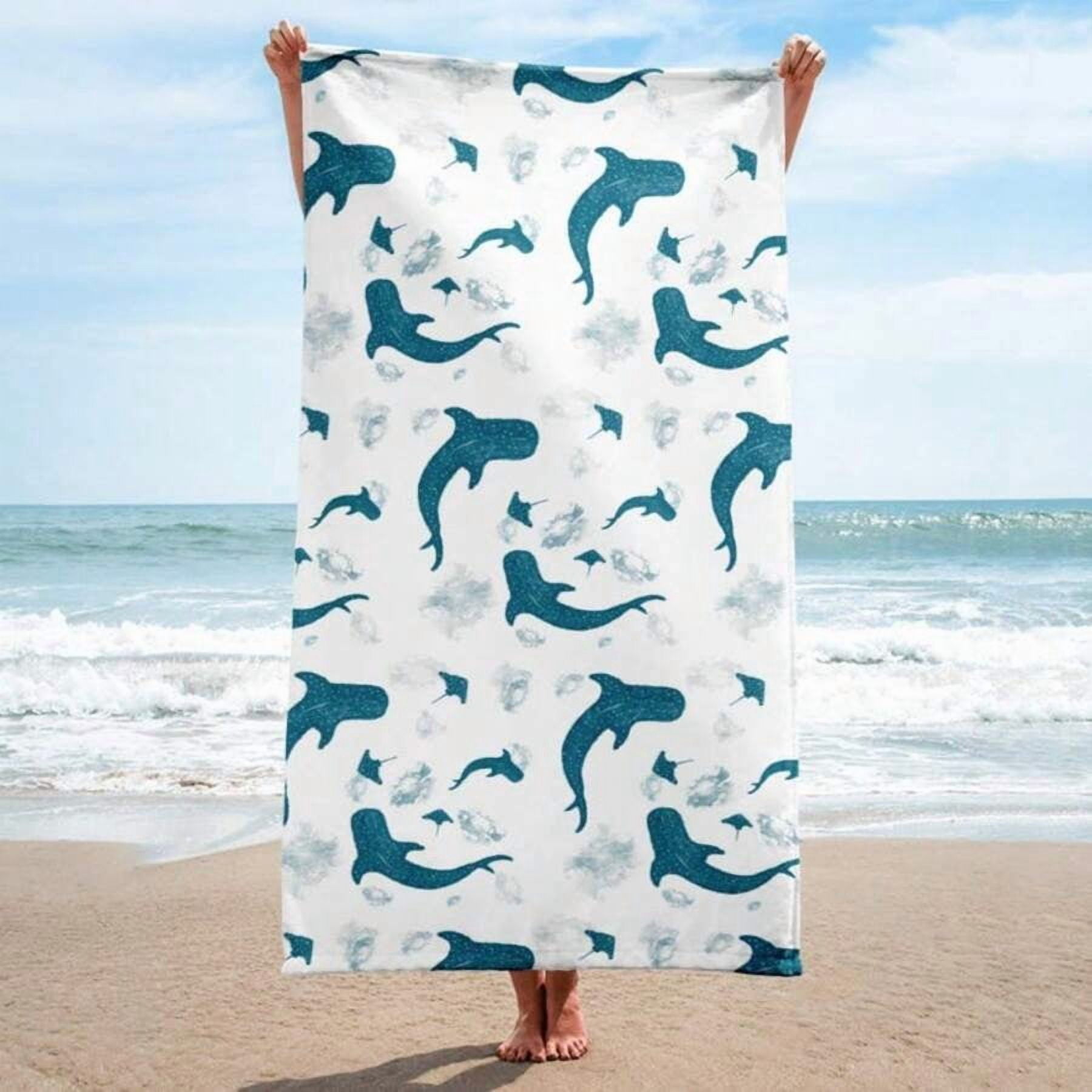 29X58in Whale Shark Beach Towel, Ocean Life Beach Towel, Pool Swim ...