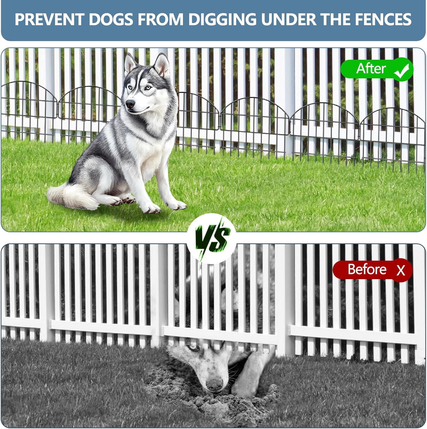 29ft Garden Fence Animal Barrier, 1.2in Rustproof Metal Defense Edging ...