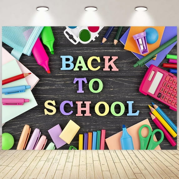 29in*37in Back to School Backdrop Black Chalkboard Globe Book ...