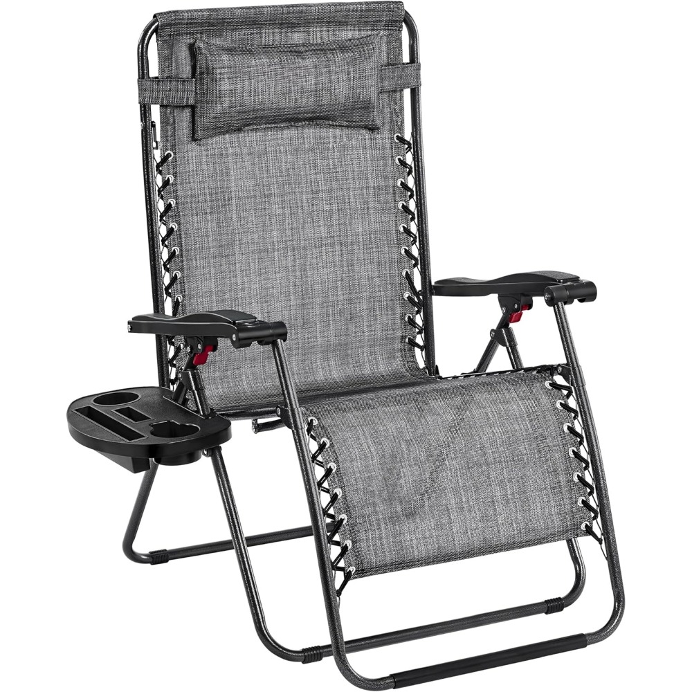 29inch Zero Gravity Chairs w/Pillows & Cup Holder & Carry Strap Outdoor ...
