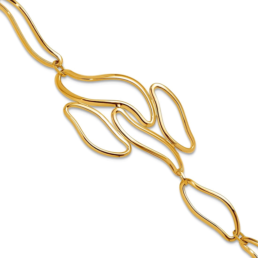 29mm 14k Yellow Gold Polished Solid Fancy Contemporary Link Bracelet ...