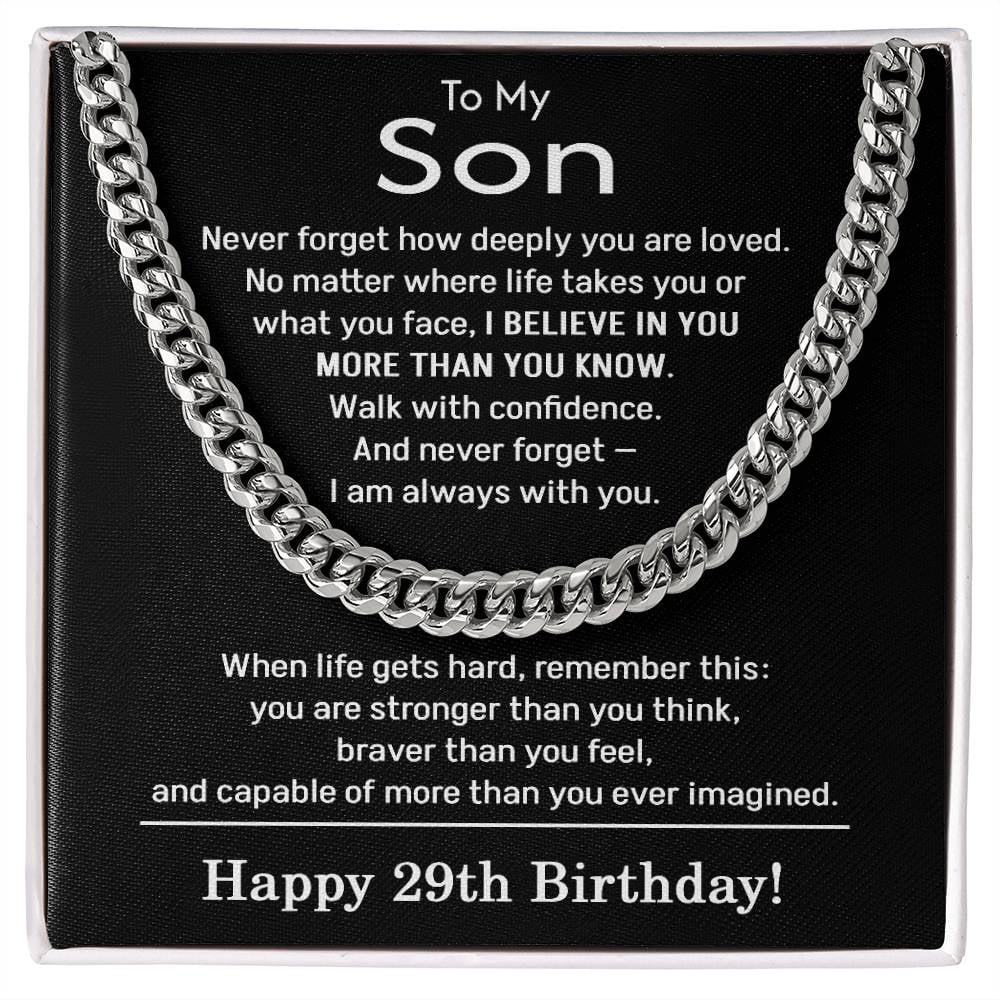 29th Birthday Gifts for Son - To My Son Necklace Title: Stainless Steel ...