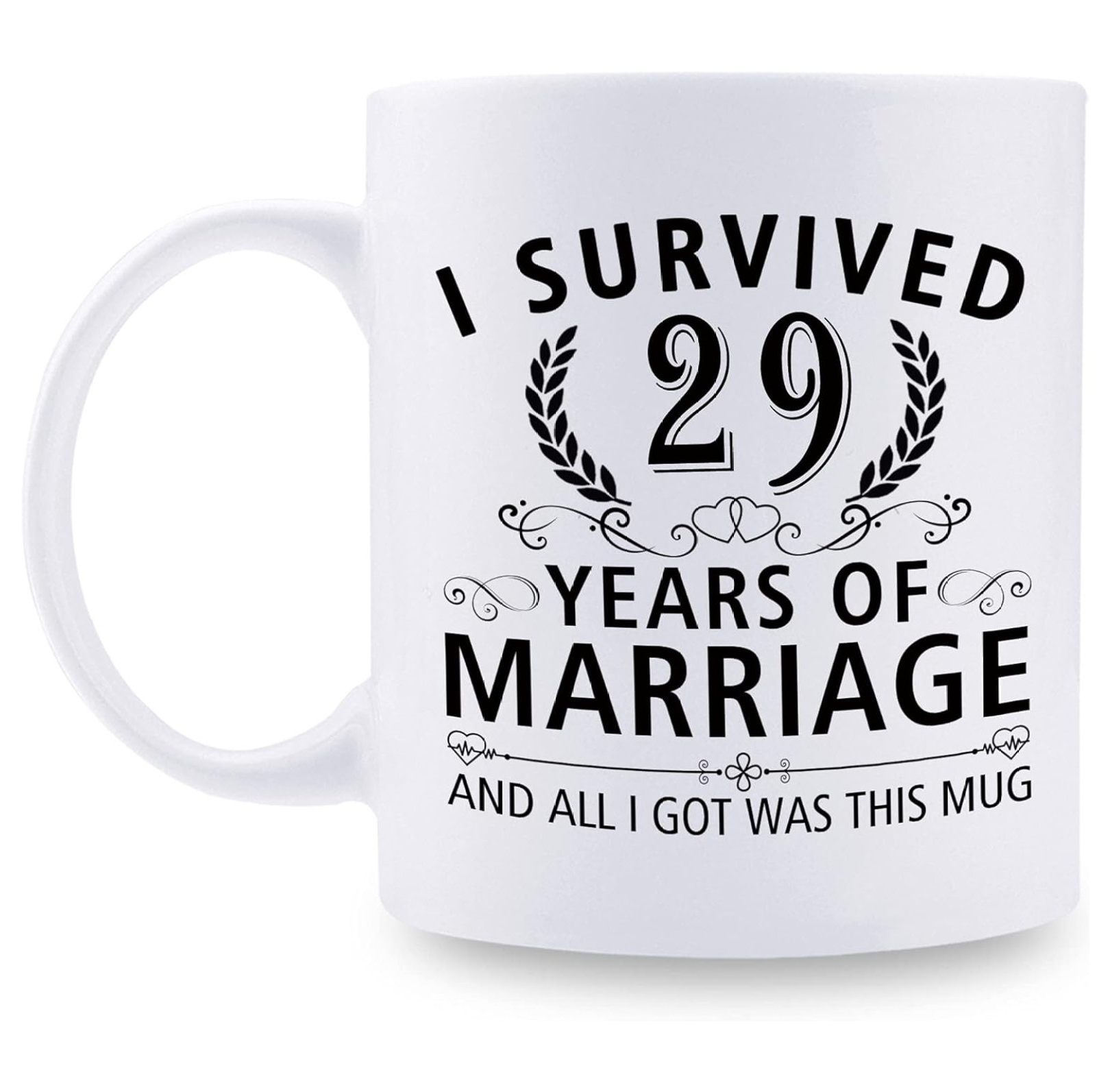 29th Wedding Anniversary Mugs for Couple Husband Wife - I Survived 29 ...
