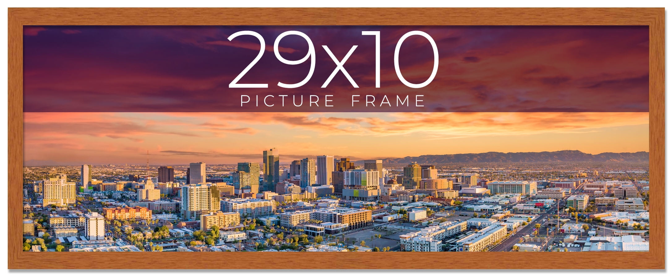 29x10 Honey Brown Real Wood Picture Frame Width 0.75 inches | Interior ...