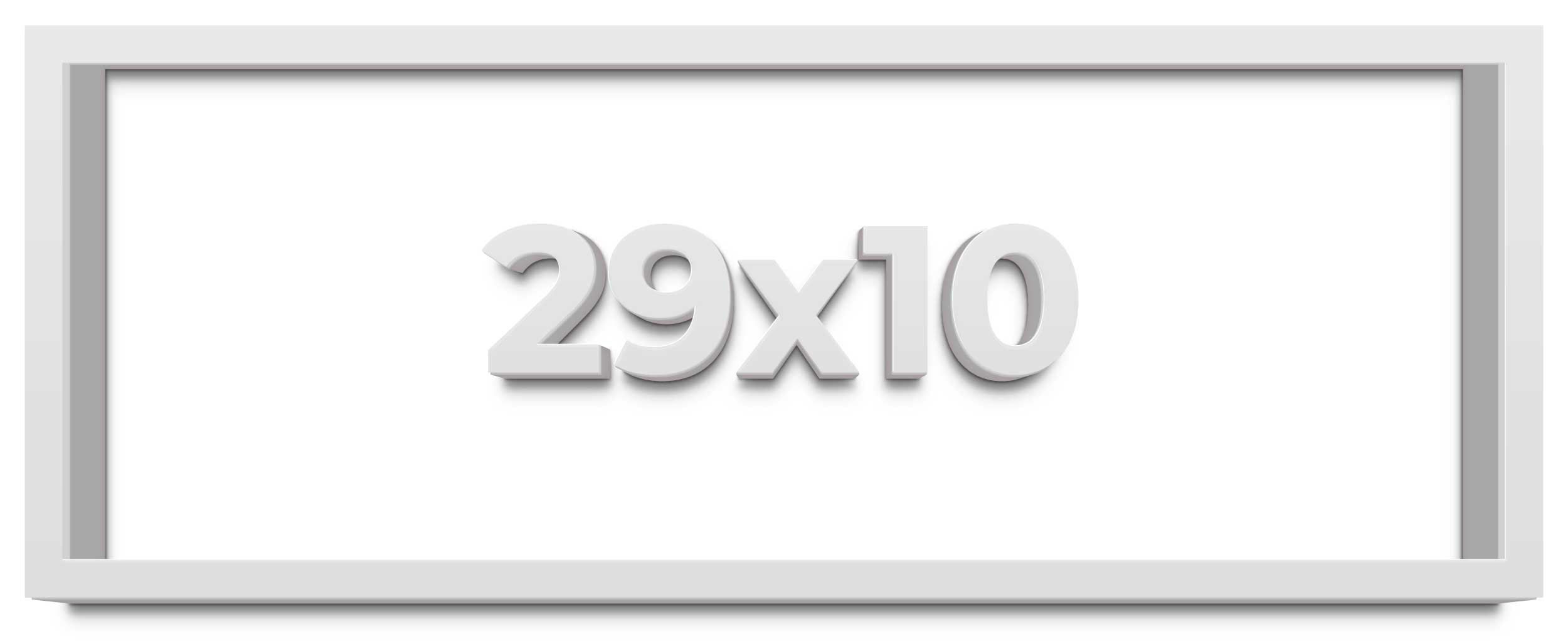 29x10 Shadow Box Frame White | 2 Inches Deep Real Wood Contemporary ...