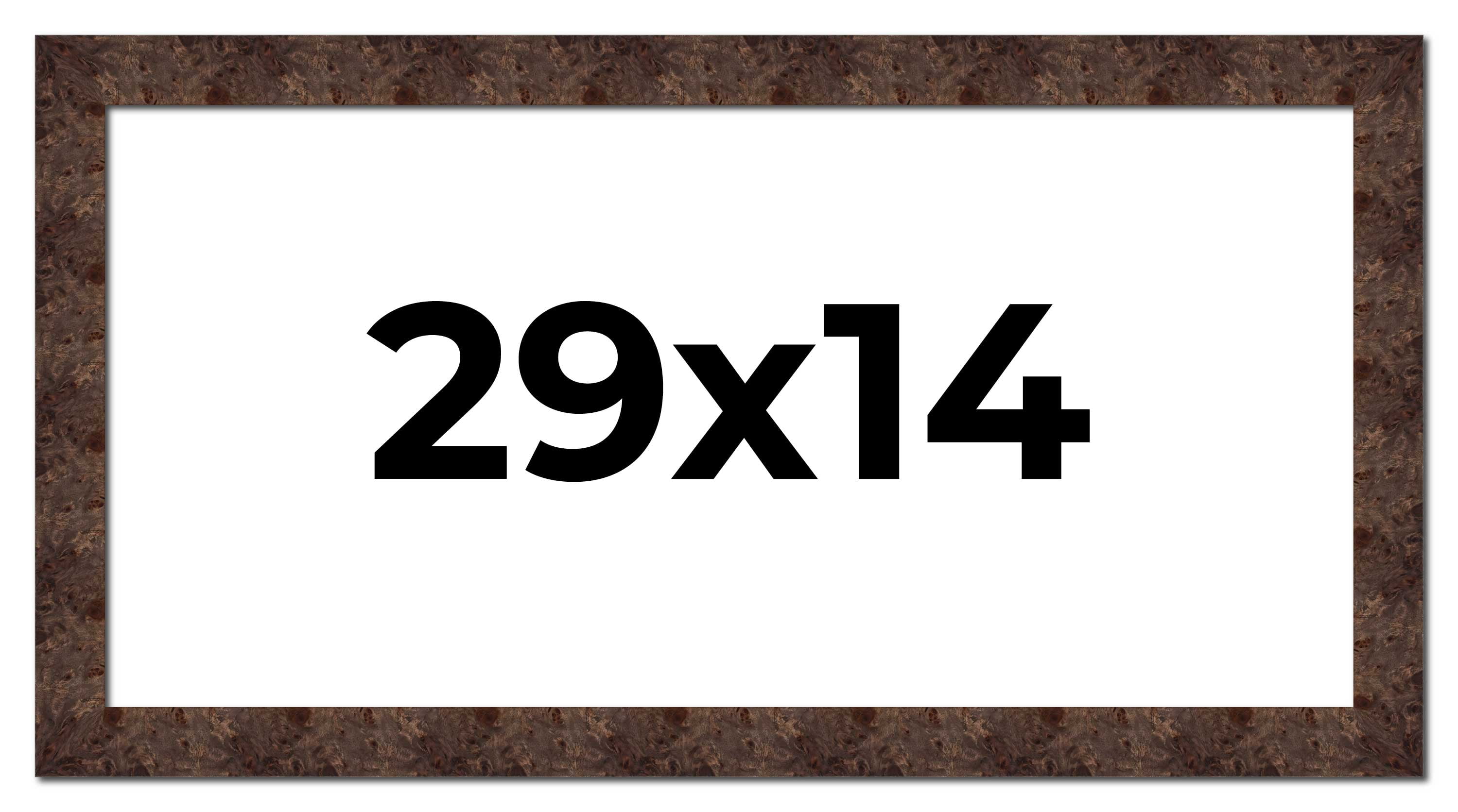 29x14 Frame Brown Burl Real Wood Picture Frame Width 1.625 Inches ...