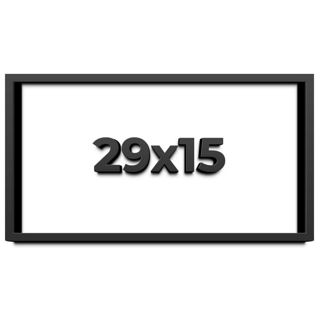 29x15 Shadow Box Frame Black | 1 inches Deep Real Wood Contemporary ...