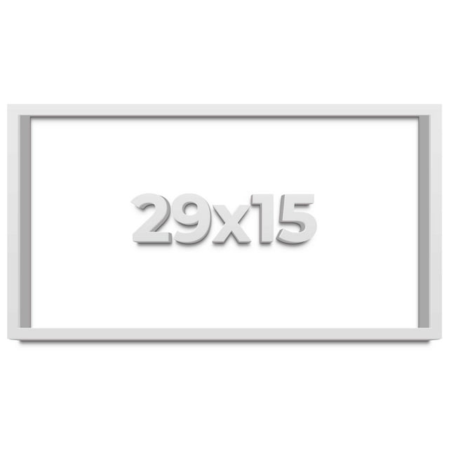 29x15 Shadow Box Frame White | 1 Inches Deep Real Wood Contemporary ...