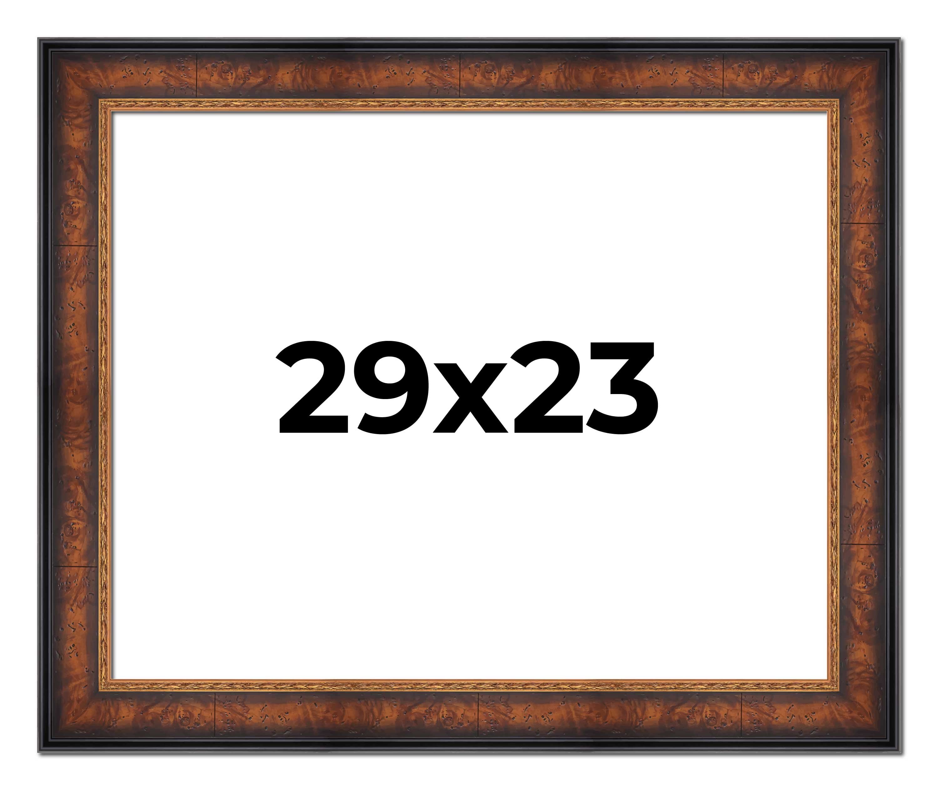 29x23 Frame Brown Walnut Gold Ornate Trim Solid Wood Plein Air Picture ...