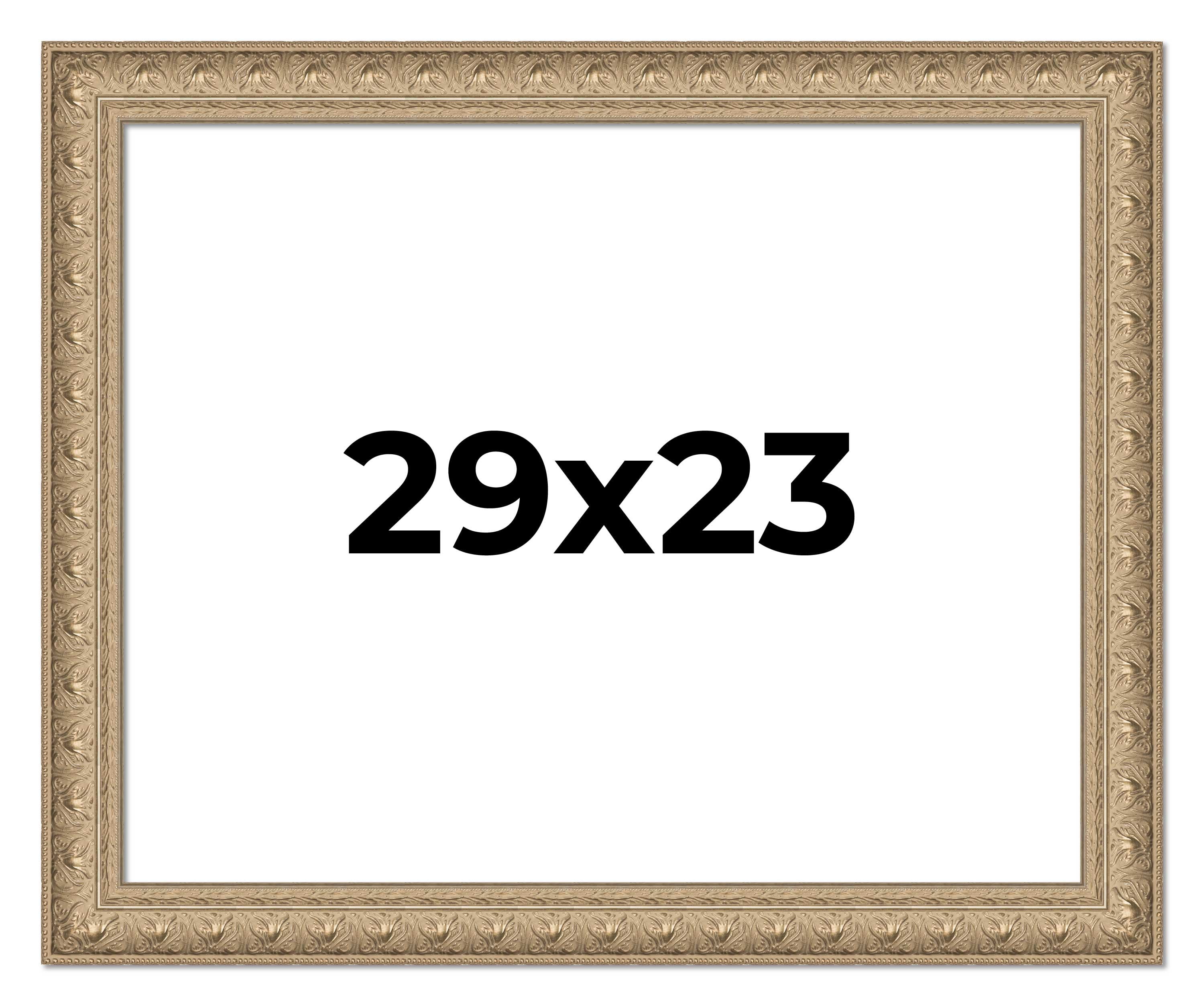 29x23 Frame Ornate Silver Beaded Solid Wood Picture Frame Width 2.5 ...