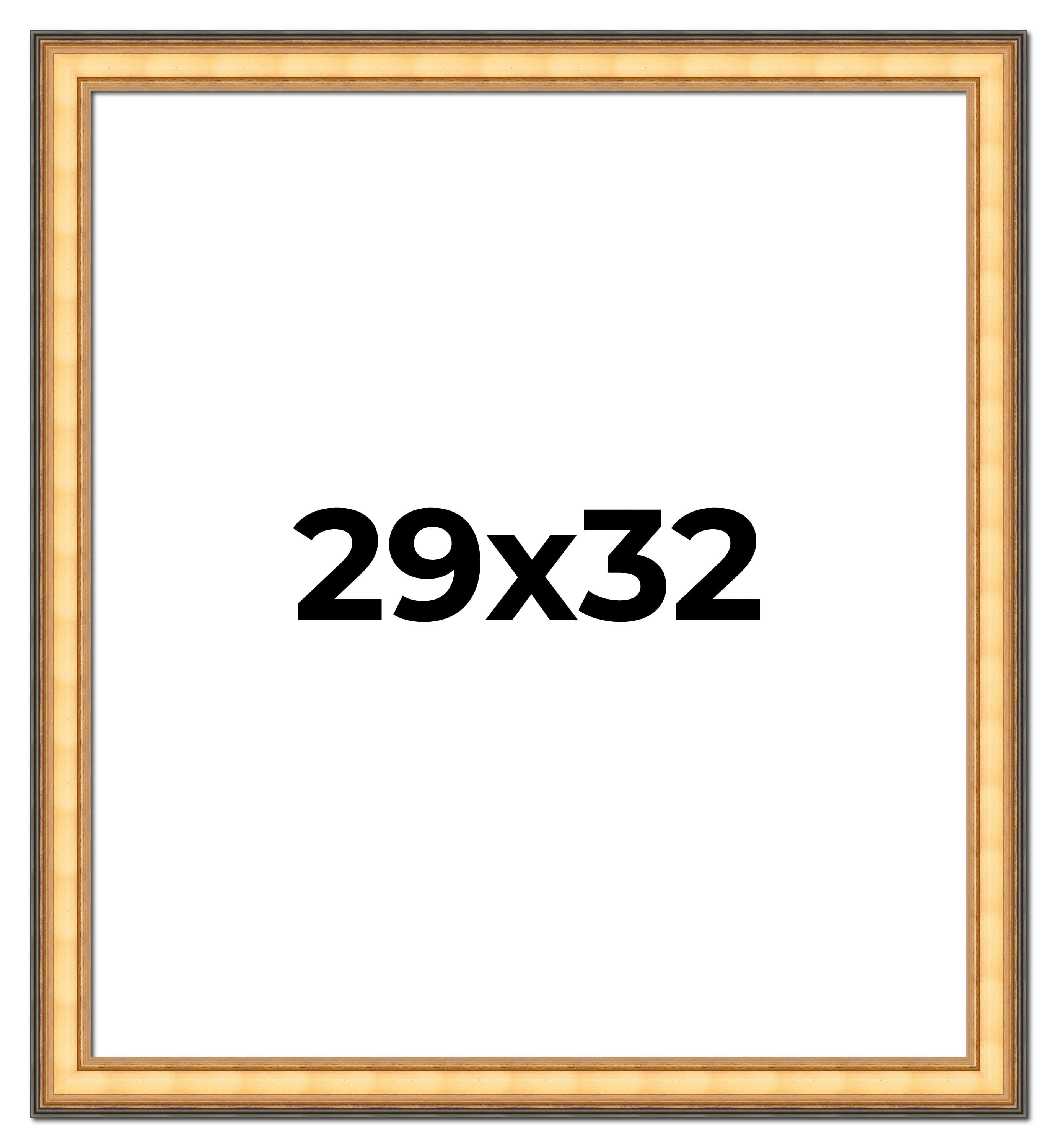 29x32 Frame Gold Plein Aire Solid Wood Picture Frame Width 2 Inches ...