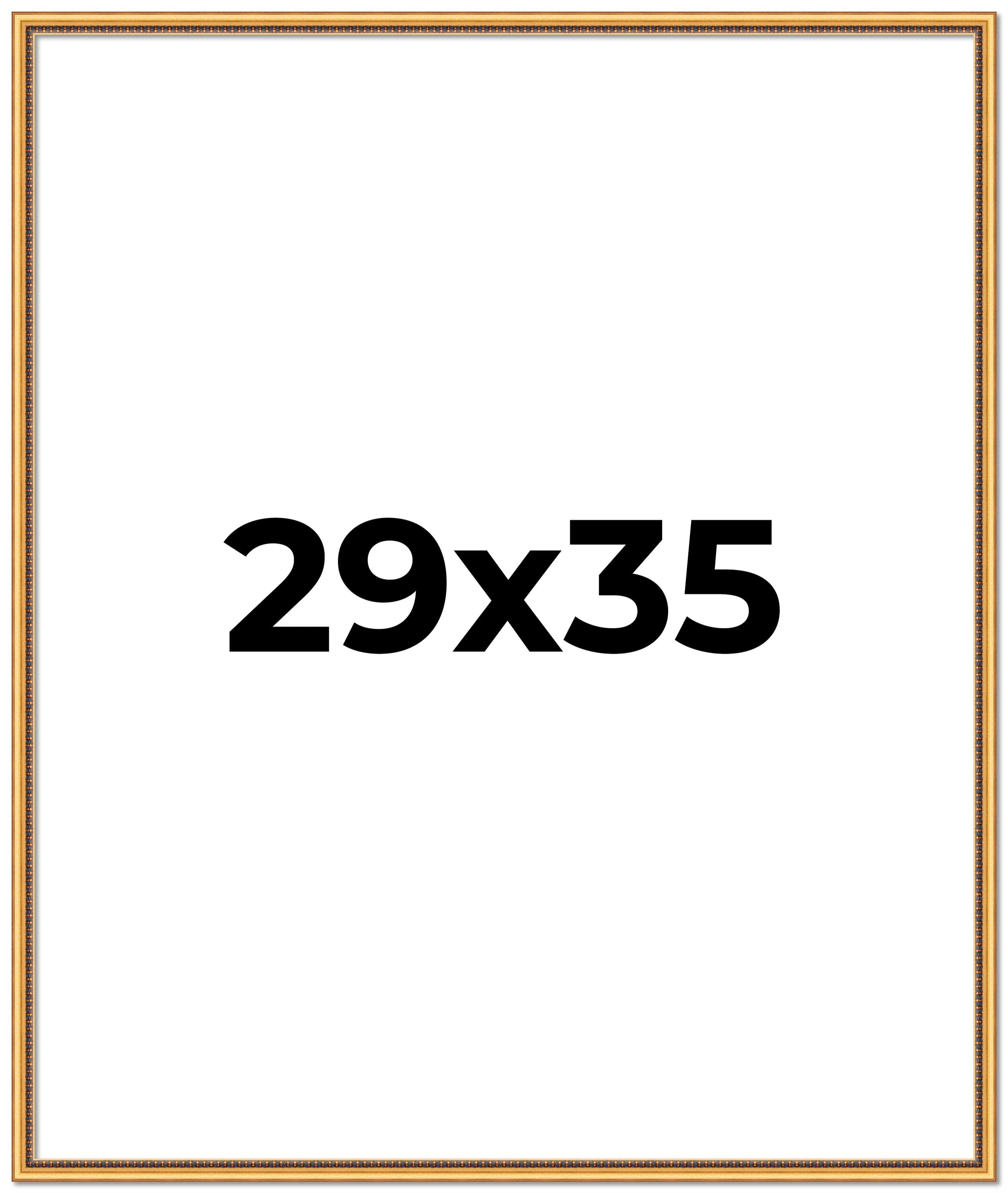 29x35 Frame Beaded Gold Solid Wood Picture Frame | 0.75 Inches Moulding ...