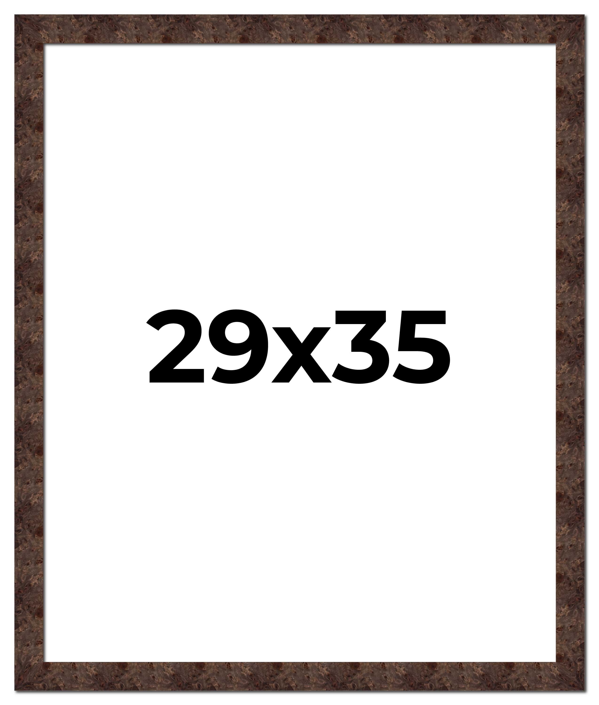 29x35 Frame Brown Burl Real Wood Picture Frame Width 1.625 Inches ...