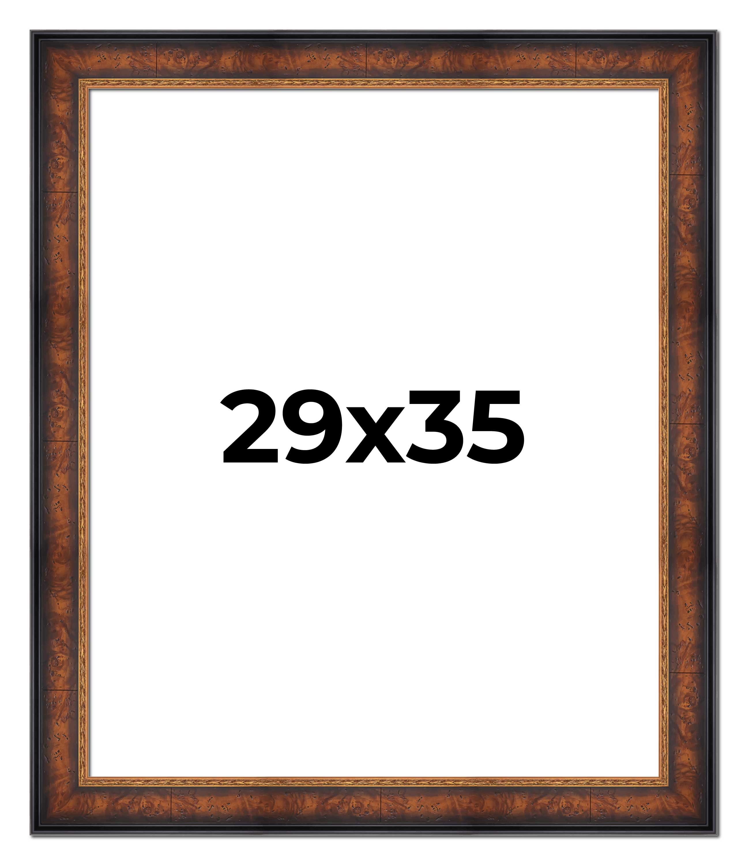 29x35 Frame Brown Walnut Gold Ornate Trim Solid Wood Plein Air Picture ...