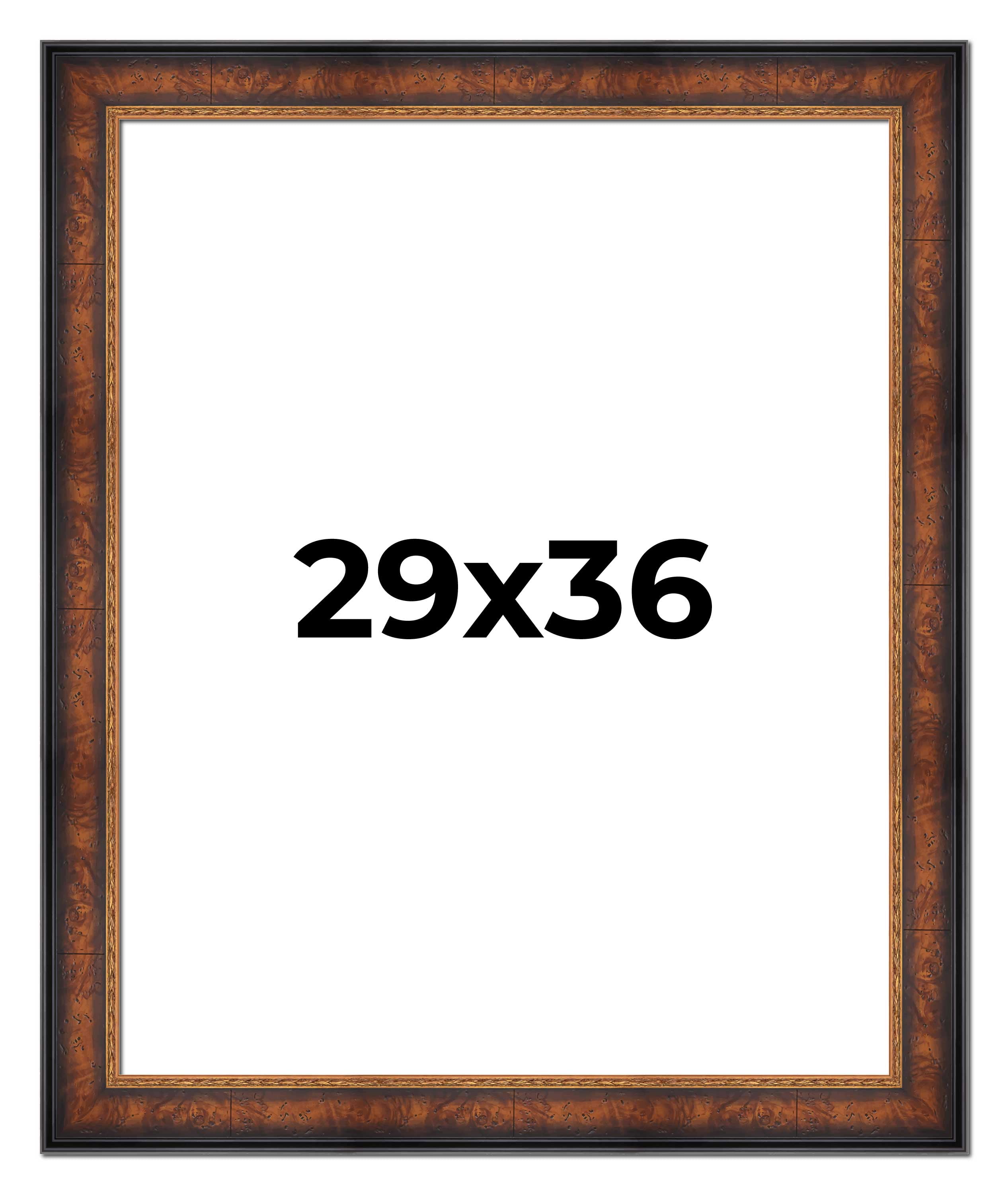 29x36 Frame Brown Walnut Gold Ornate Trim Solid Wood Plein Air Picture ...