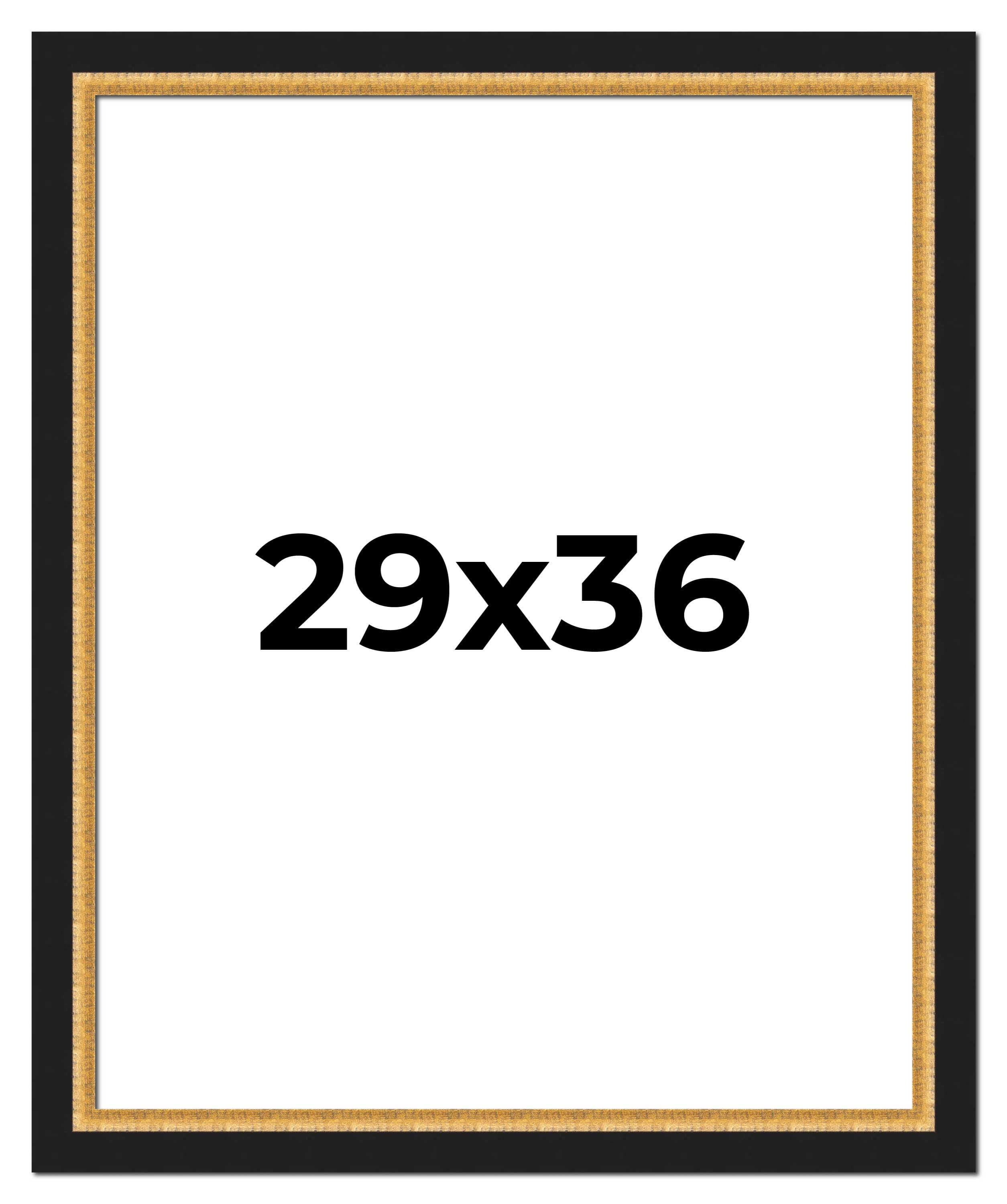 29x36 Frame Gold Real Wood Picture Frame Width 2.25 Inches | Interior ...