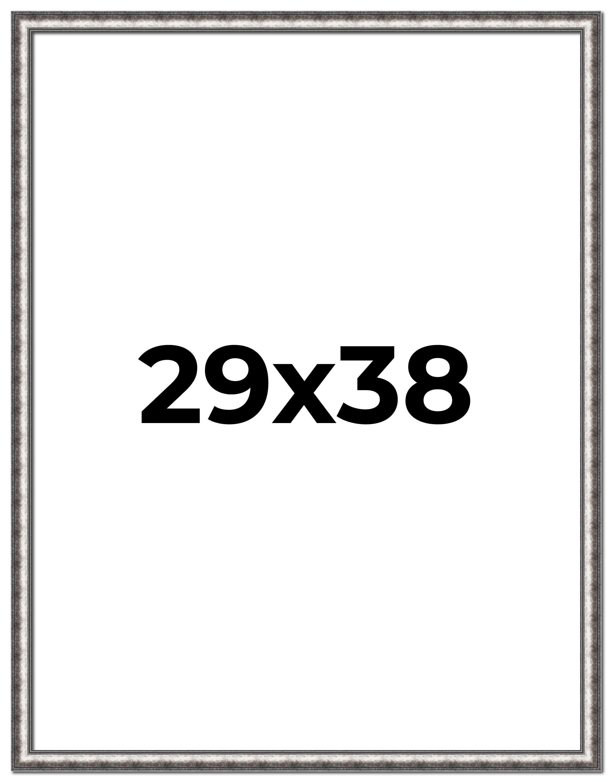 29x38 Frame Silver Real Wood Picture Frame Width 1.125 Inches ...