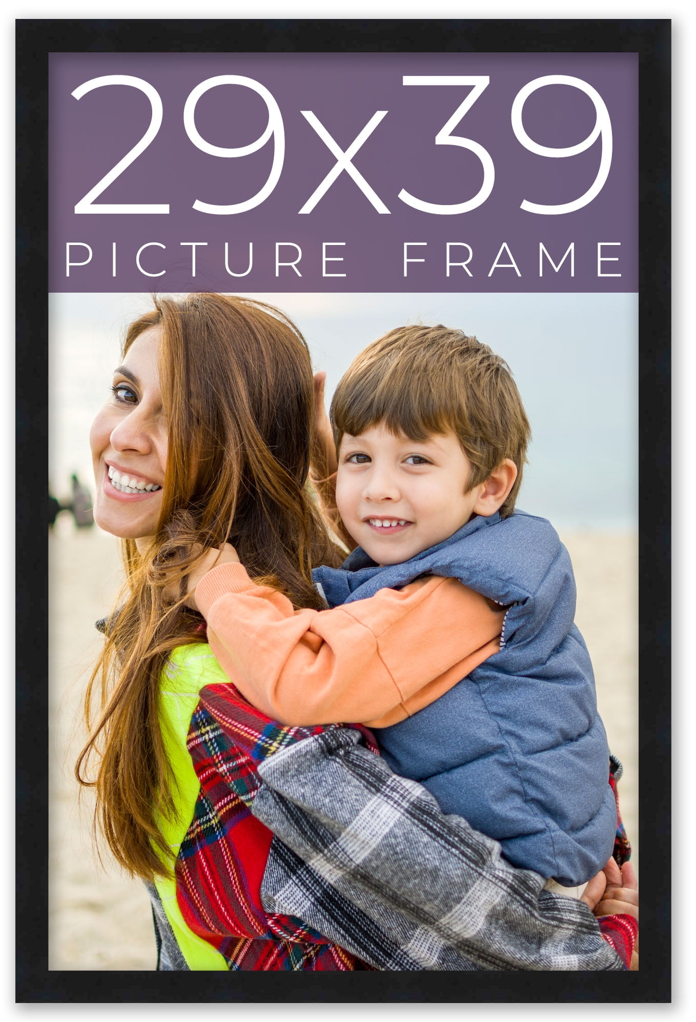 29x39 Frame Black Real Wood Picture Frame Width 0.75 inches | Interior ...