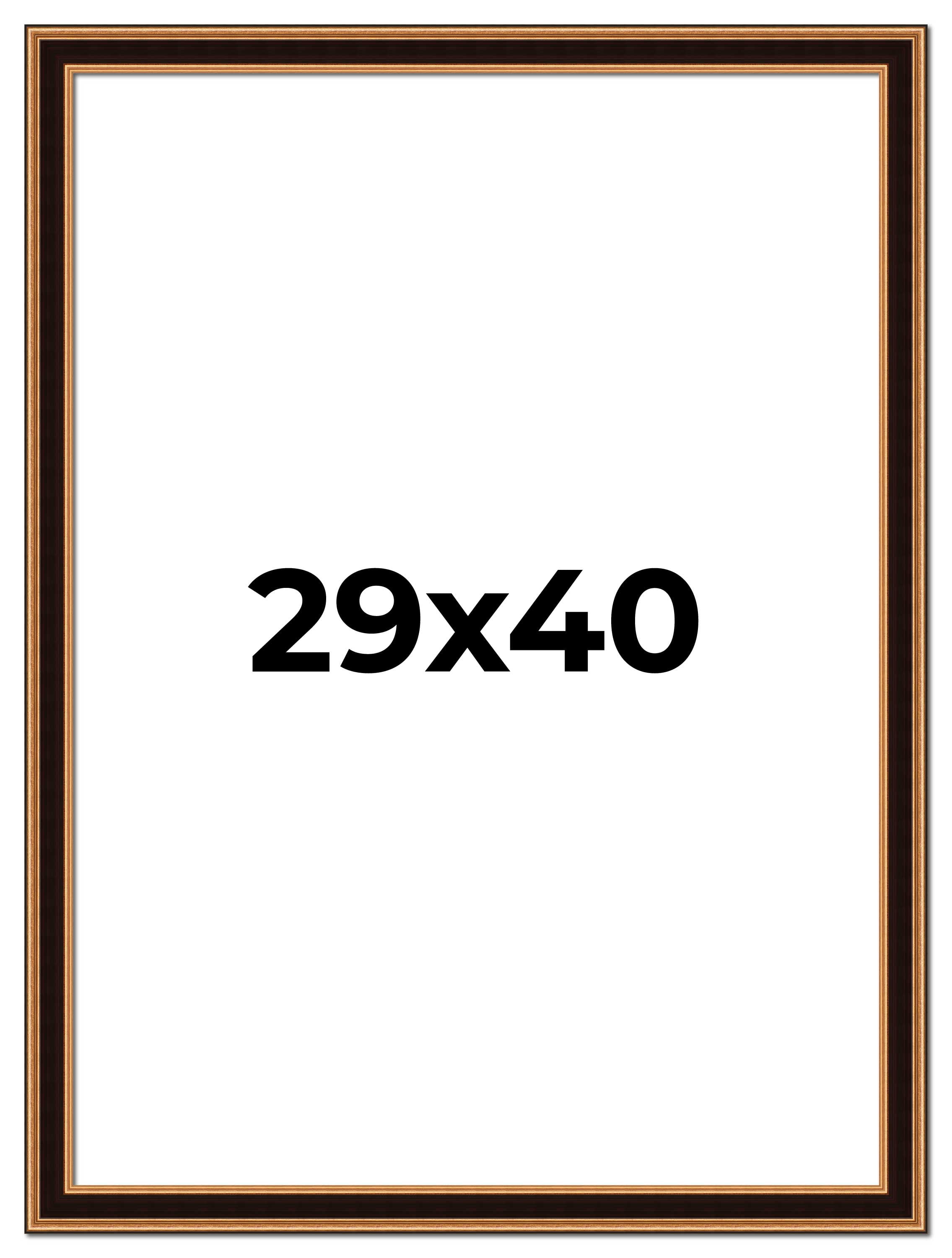 29x40 Frame Gold Brown Plein Air Vintage Solid Wood Picture Frame | 1. ...