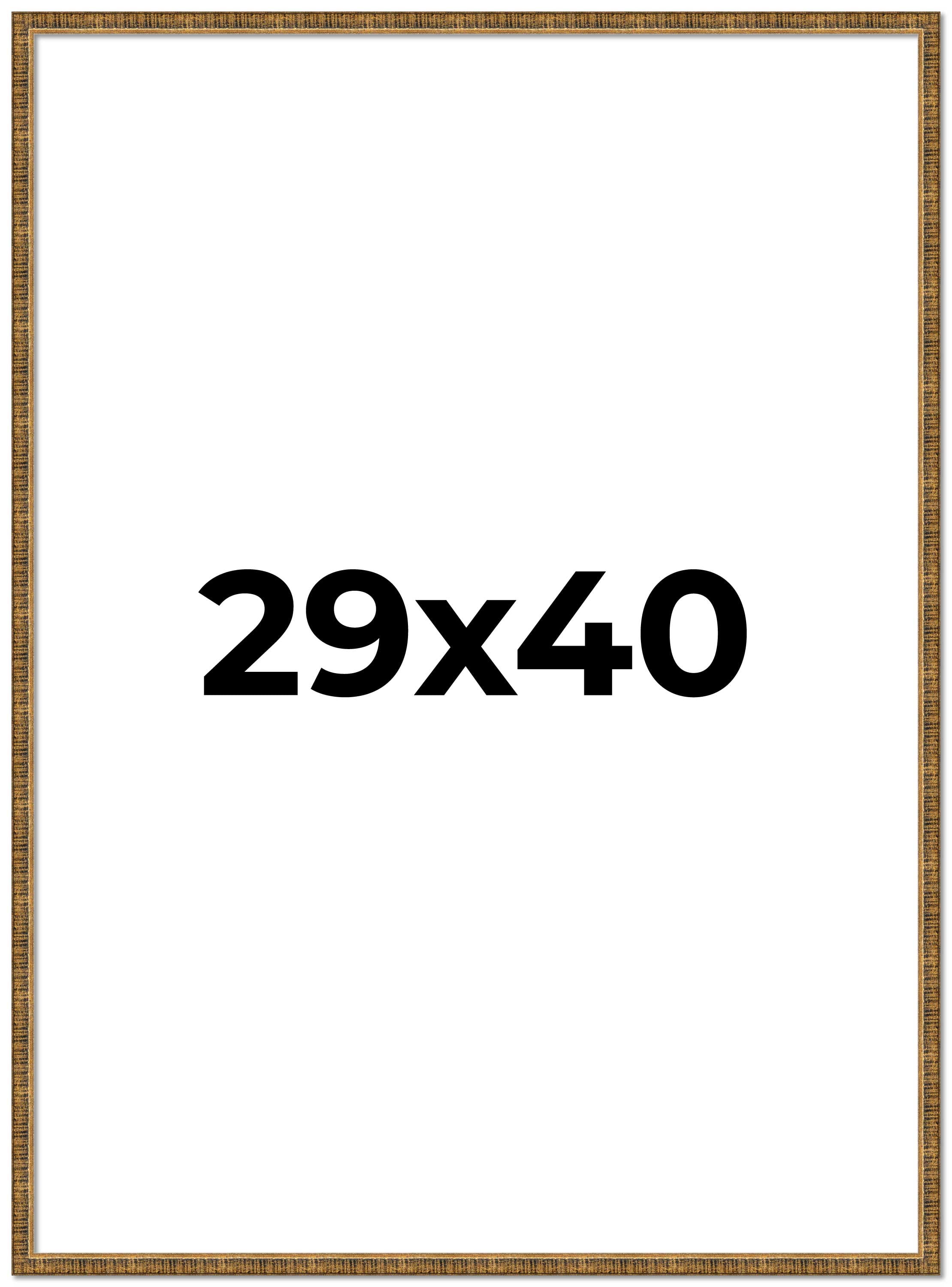 29x40 Frame Gold Kingsley Distressed Solid Wood Picture Frame Width 0. ...