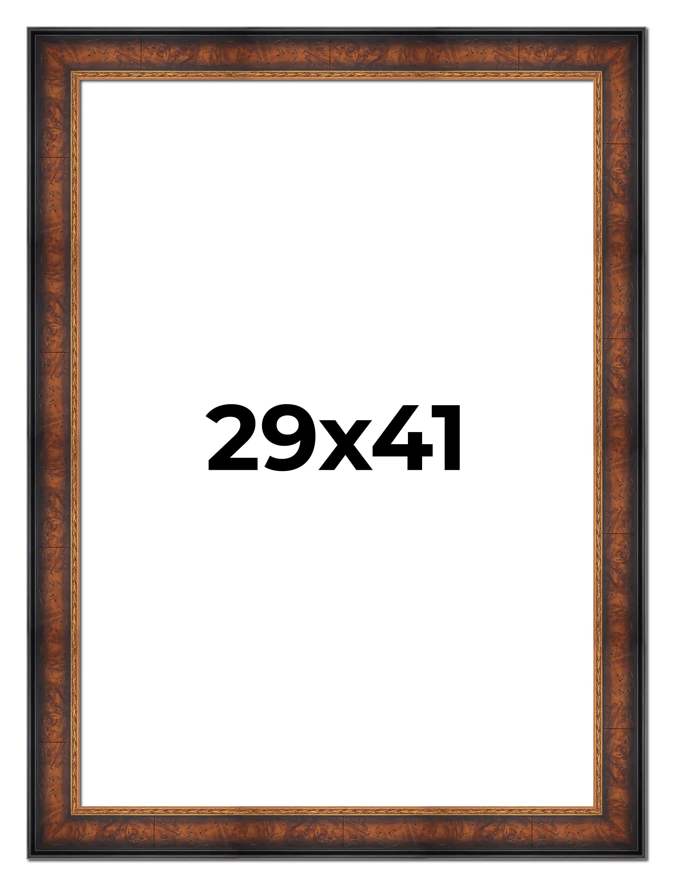 29x41 Frame Brown Walnut Gold Ornate Trim Solid Wood Plein Air Picture ...