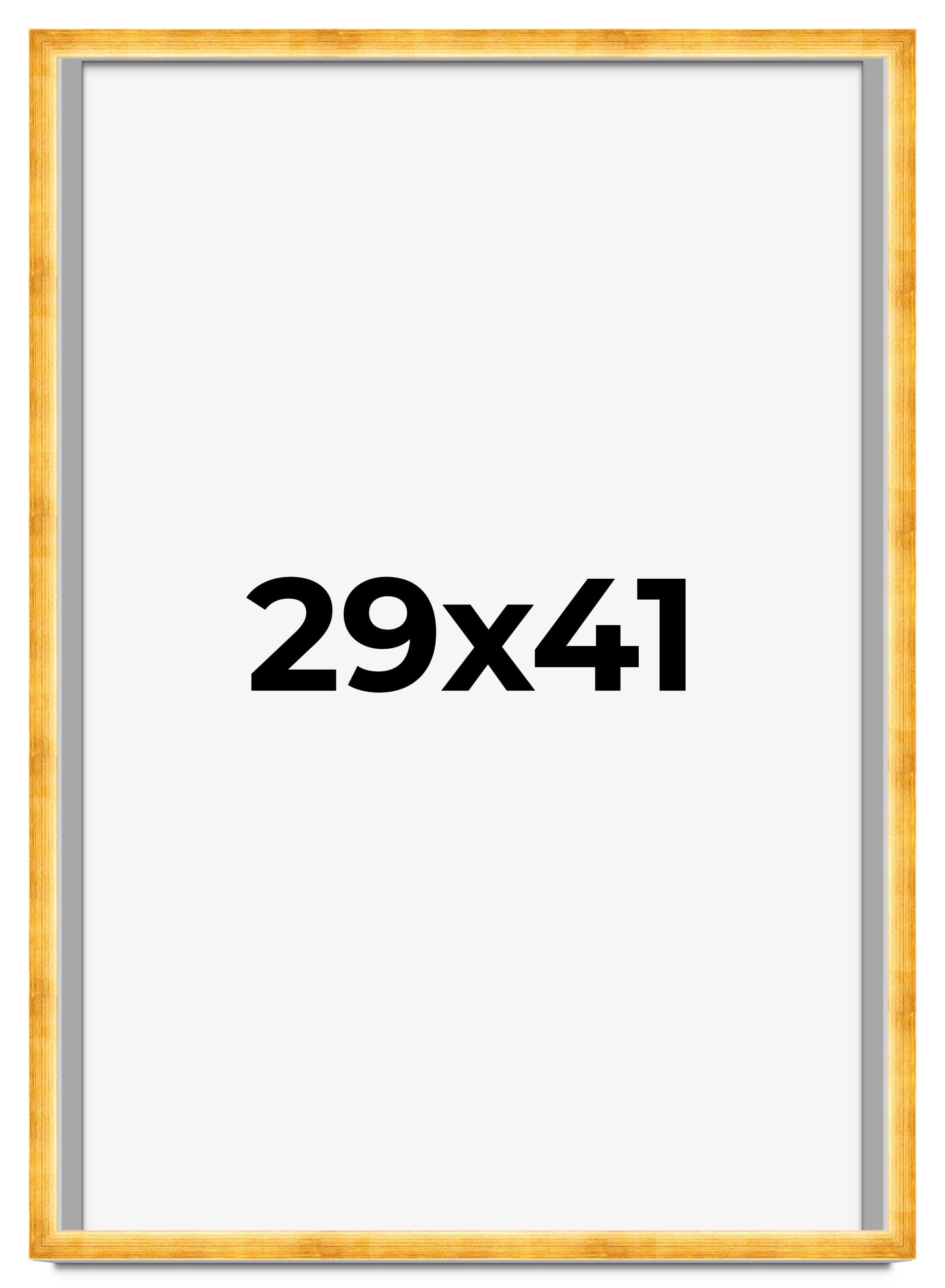 29x41 Shadow Box Frame Gold | 1.625 Inches Deep Real Wood Traditional ...