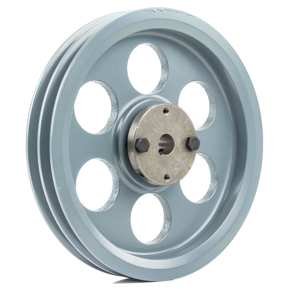 2AK84H Cast Iron 8.25" Dual Groove Pulley 2 Belt A Section 4L with 5/8 ...