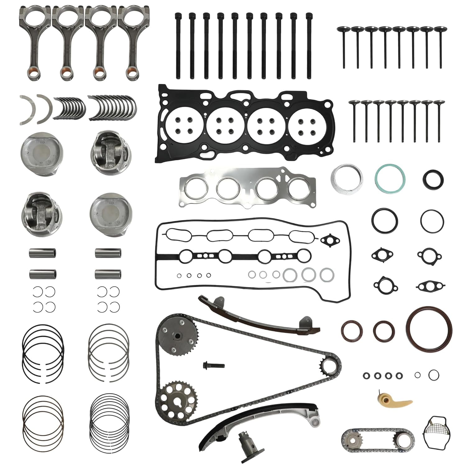 2AZ-FE 2.4L Engine Overhaul Rebuild Kit Timing Chain Kit Head Gasket ...