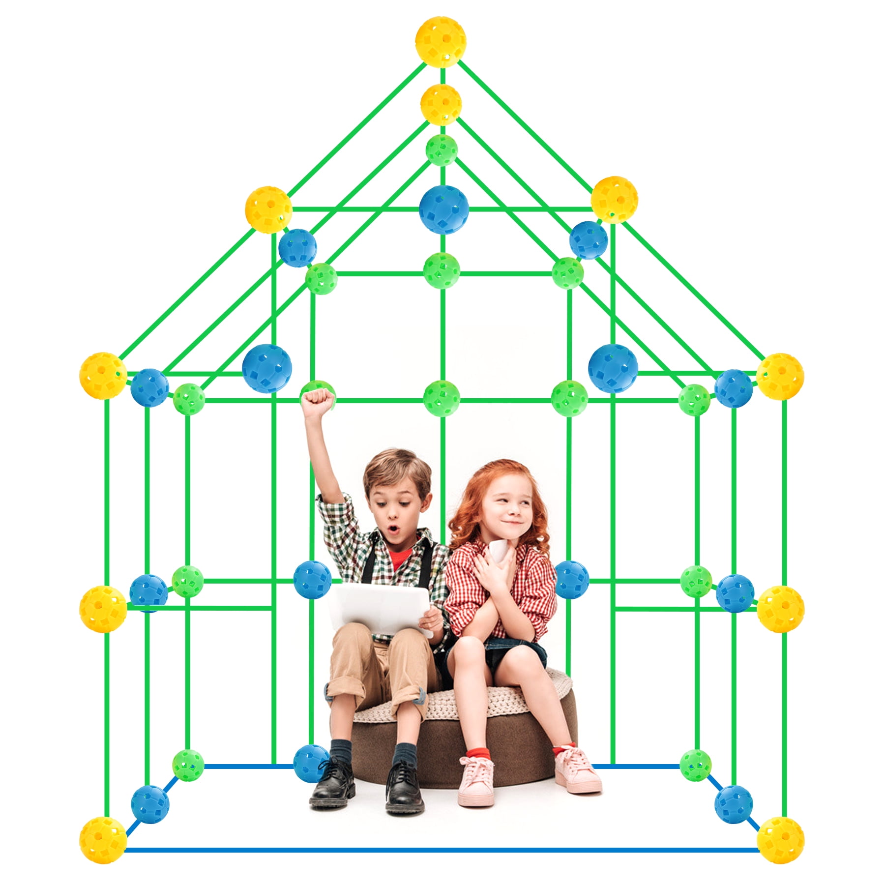2BK 100 PCS Kids Fort Building Kit - Fort Builder | Crazy Kids Fort ...