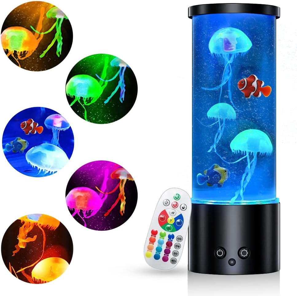 2BK Bubble Fish Lava Lamp 17 Color Changing Aquarium Light Artificial ...