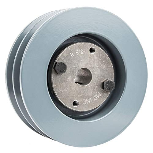 2BK50H Cast Iron 4.75" Dual Groove Pulley 2 Belt B Section 5L with 5/8 ...