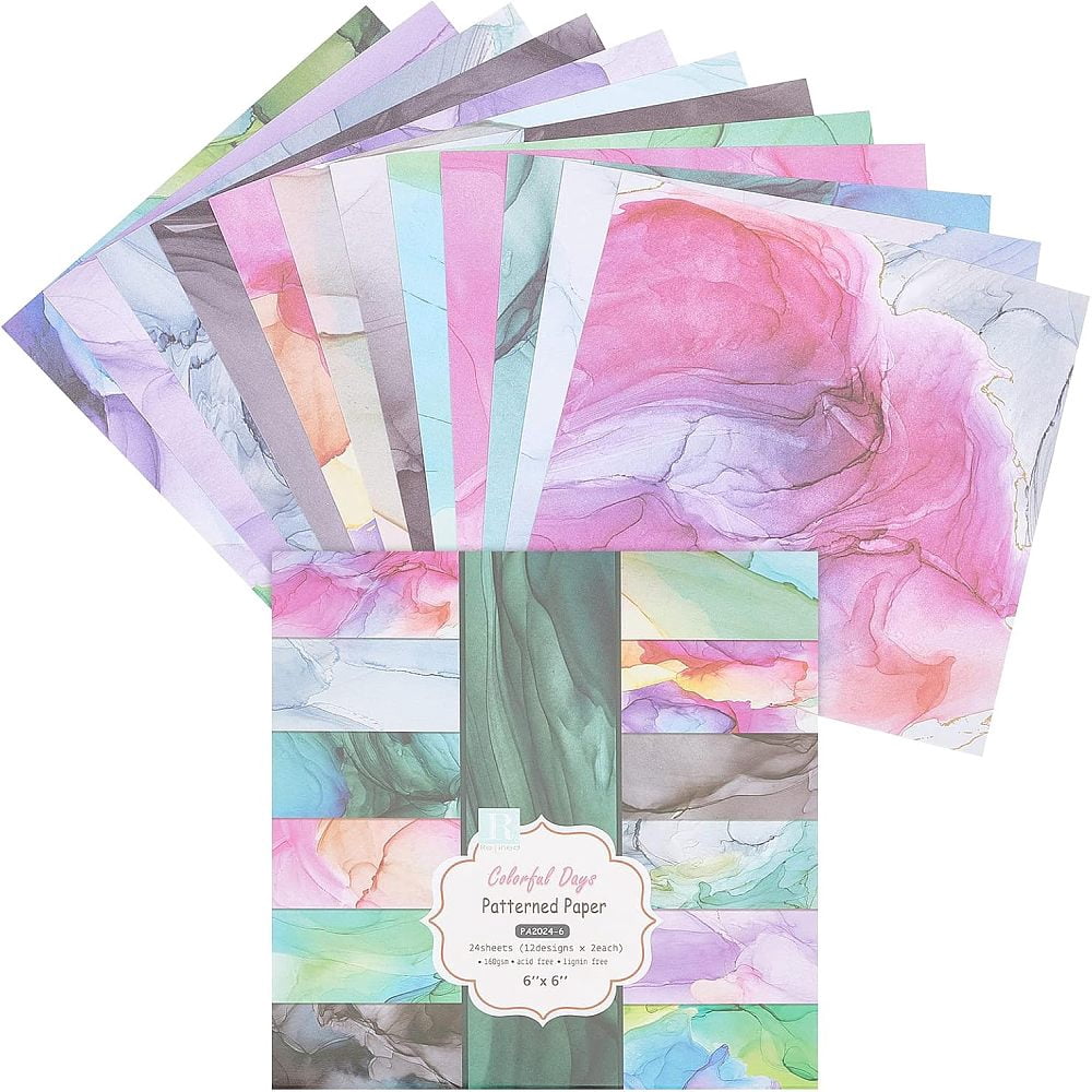 2Bag 24sheets Marble Pattern Scrapbook Paper Pad Watercolor Pattern ...