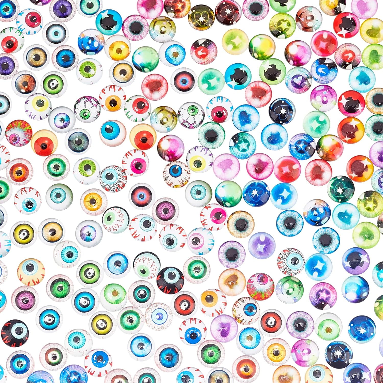 2Bags 2 Colors Glass Eyes Cabochons DIY Scrapbooking Crafts Toy ...