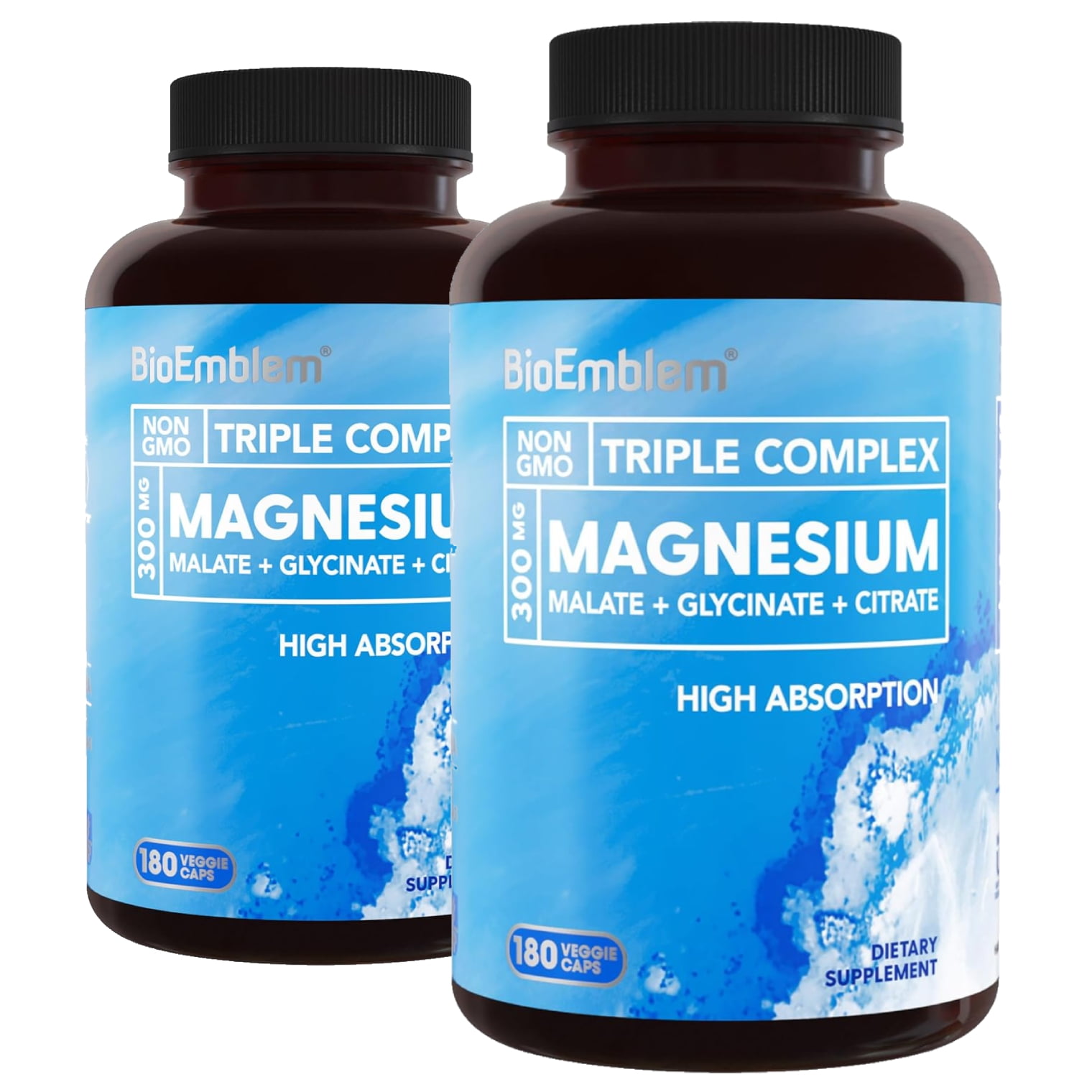 2Bottol BioEmblem’s 360-Capsule Total Triple Magnesium Complex - 300mg ...