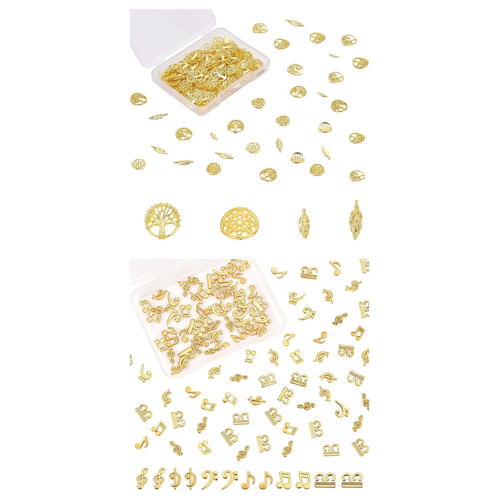 2Box 105Pcs Note Resin Filler Music Note Filling Charms Alloy Epoxy ...