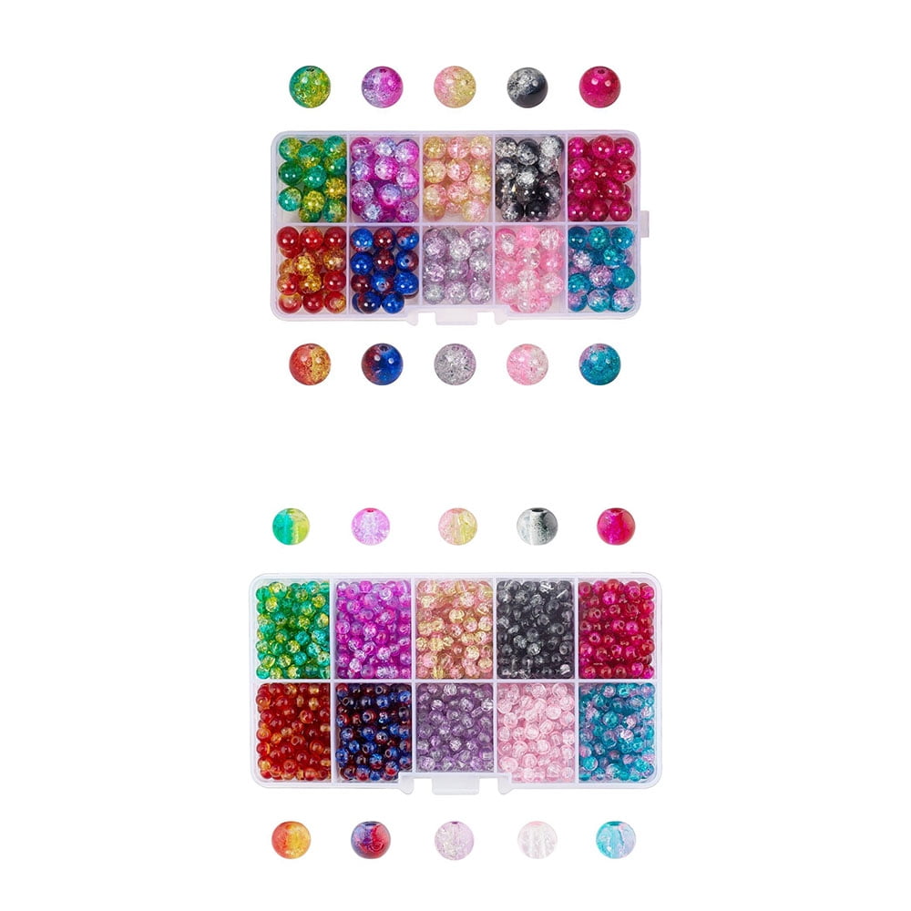 2Box Round Transparent Crackle Glass Beads Mixed Color 4mm Hole: 1.3mm ...