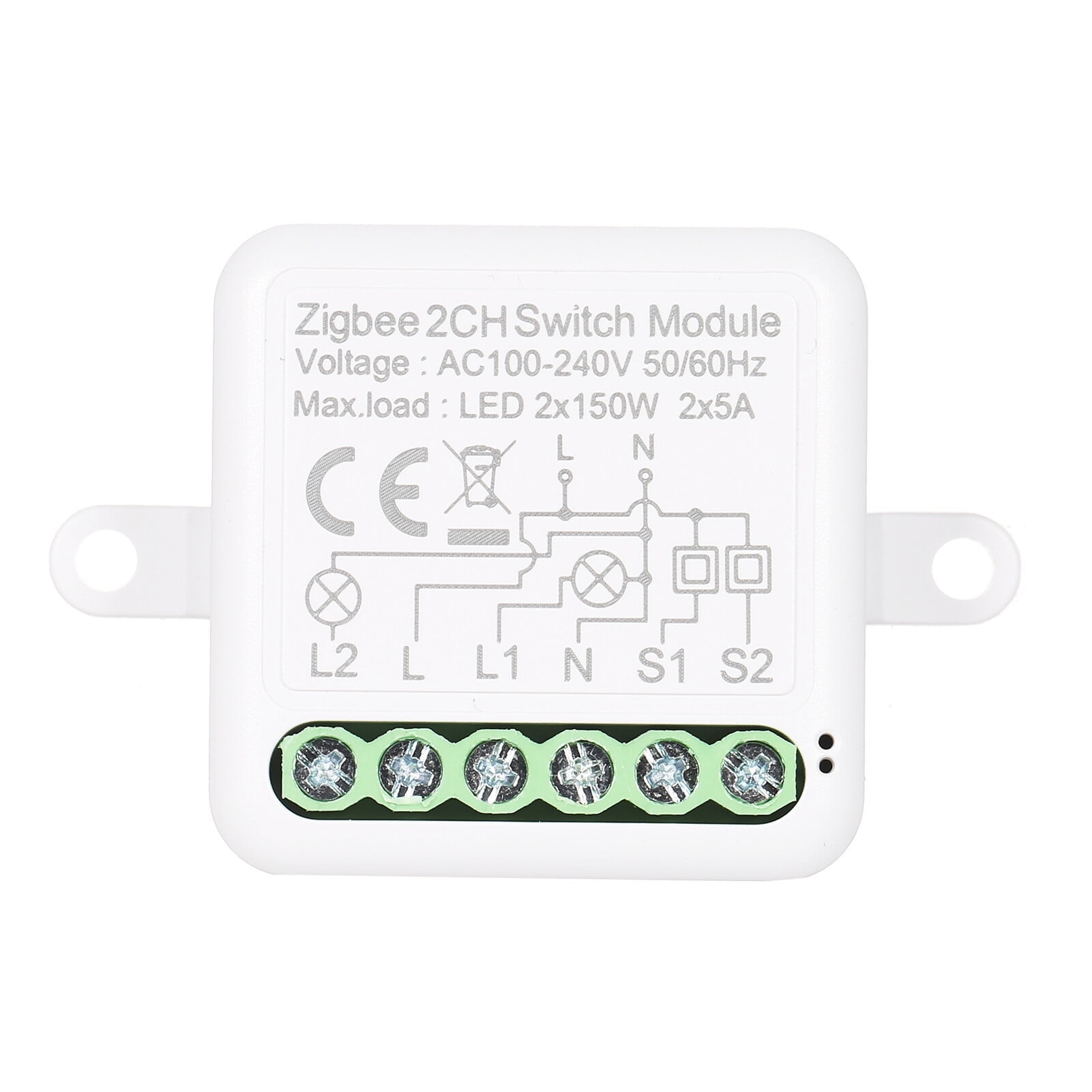 2CH Zigbee Mini Smart Switch Relay Module Support 2 Way Control Switch ...