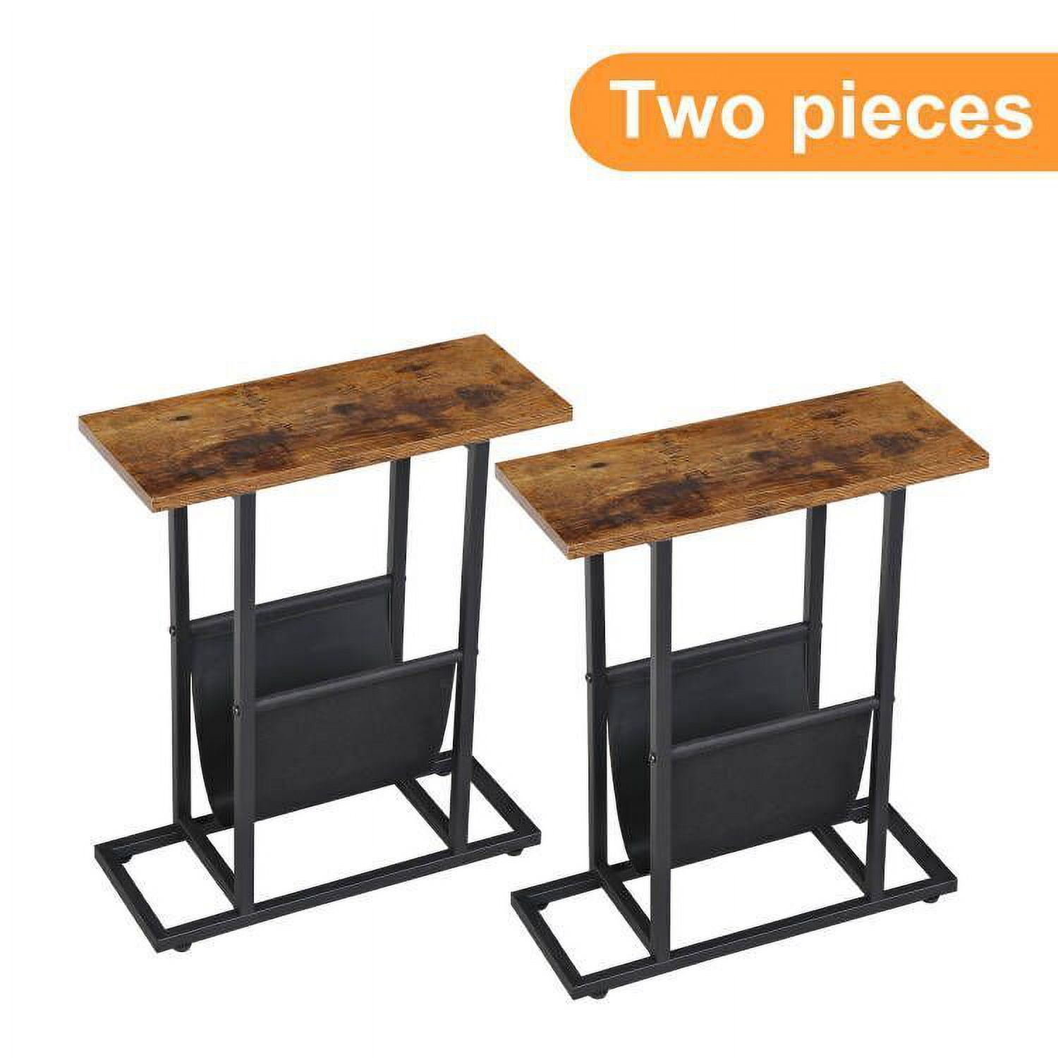 2X Narrow Side Table for Small Spaces End Table Magazine Table w ...