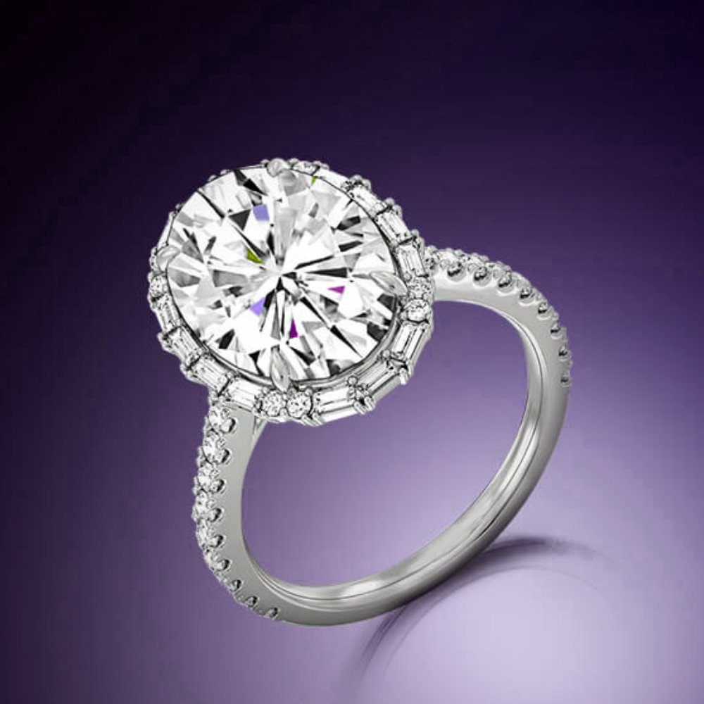 2CT Ct Oval diamond Women Engagement Ring 14k White Gold Plated ...