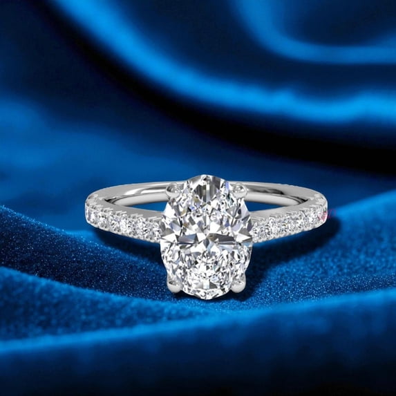 2CT Ct Oval diamond Women Engagement Ring 14k White Gold Plated ...